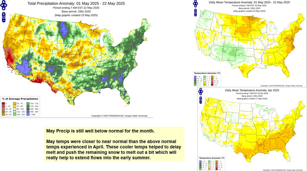 May 23 2025 Flow Update – Snow Weather and Flow